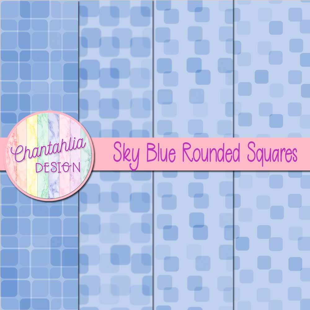 Free Digital Papers featuring Sky Blue Rounded Squares Designs