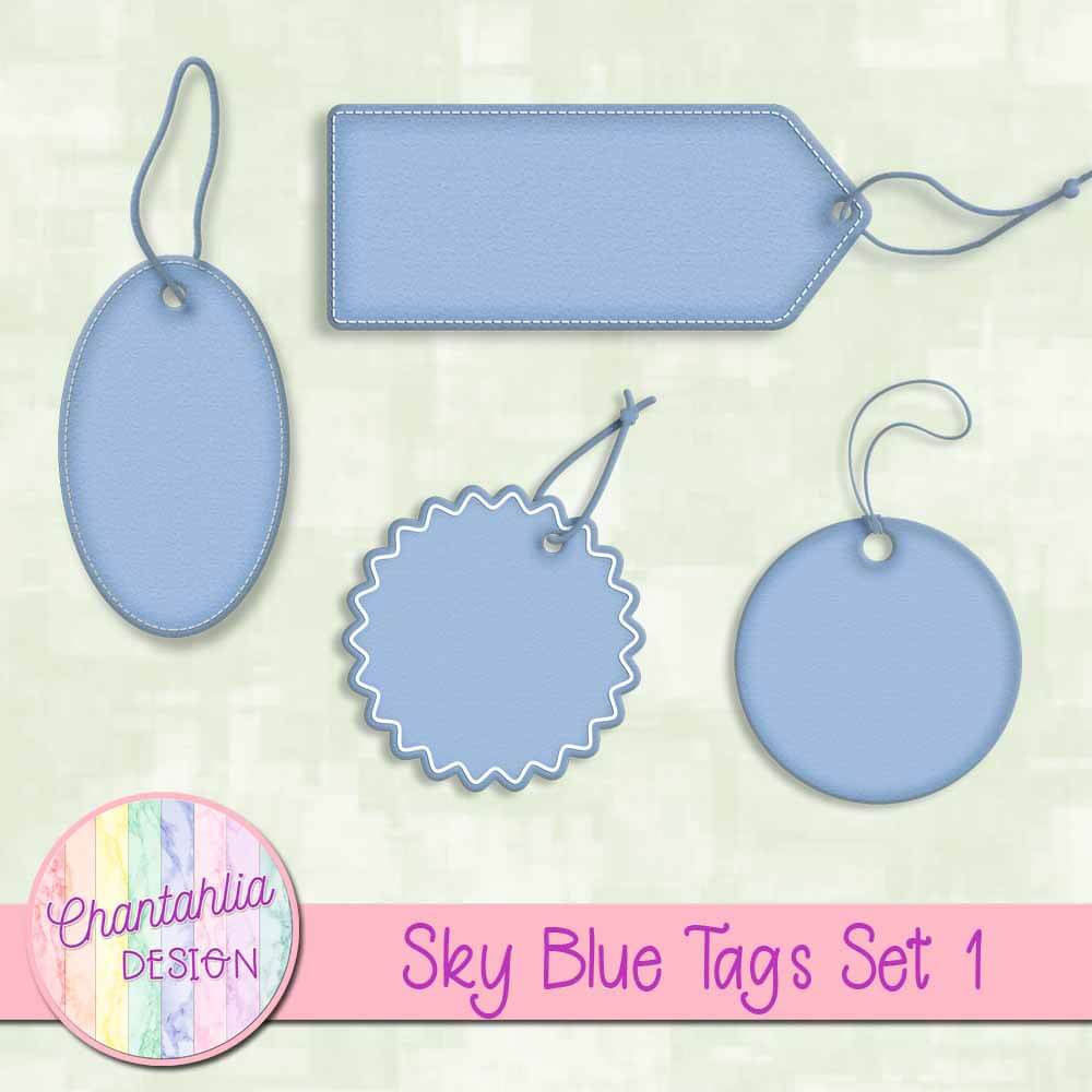 Free Sky Blue Tags