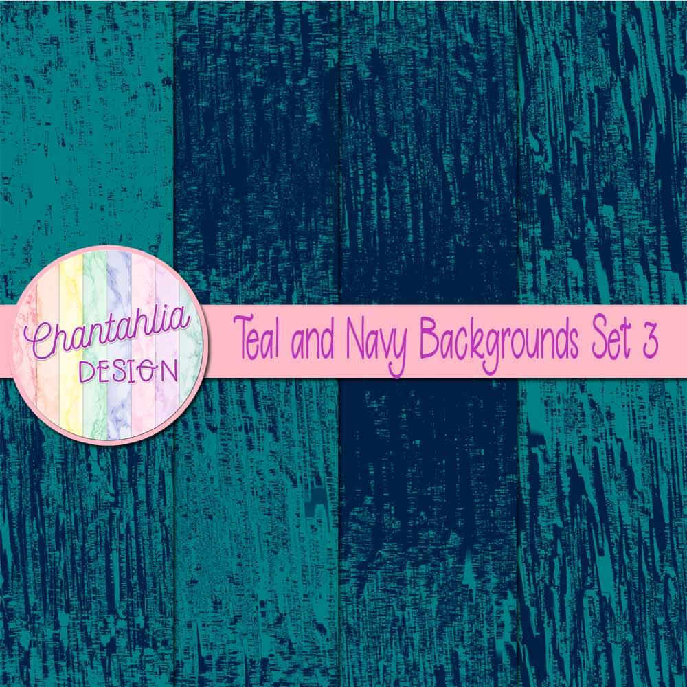 Free Teal and Navy Digital Paper Backgrounds