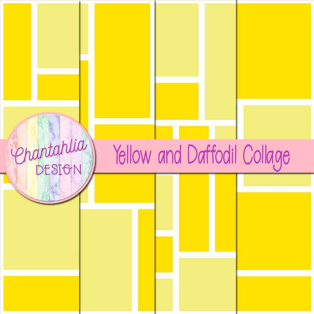Free Yellow and Daffodil Digital Papers with Collage Designs