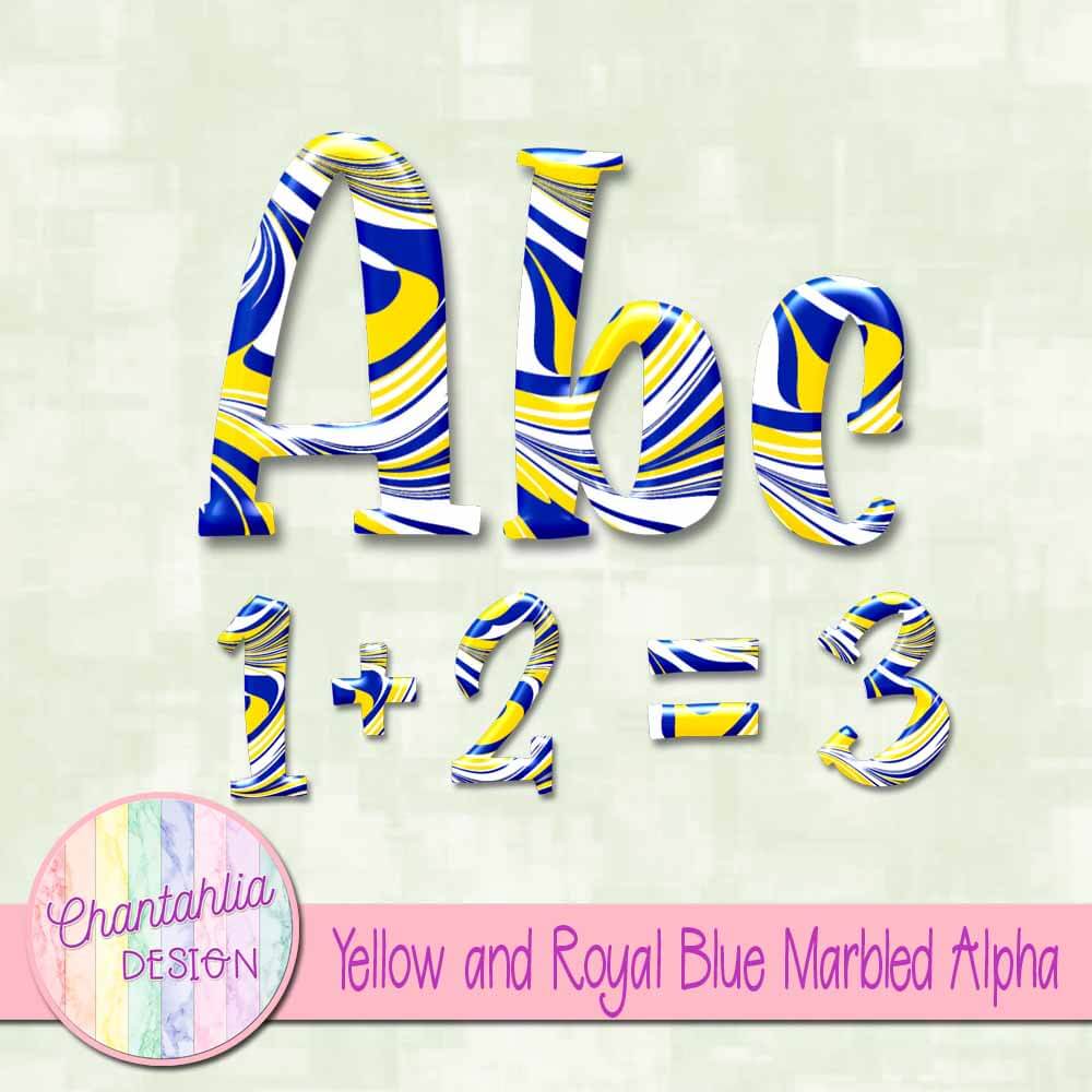 Free Alpha featuring a Yellow and Royal Blue Marble Design