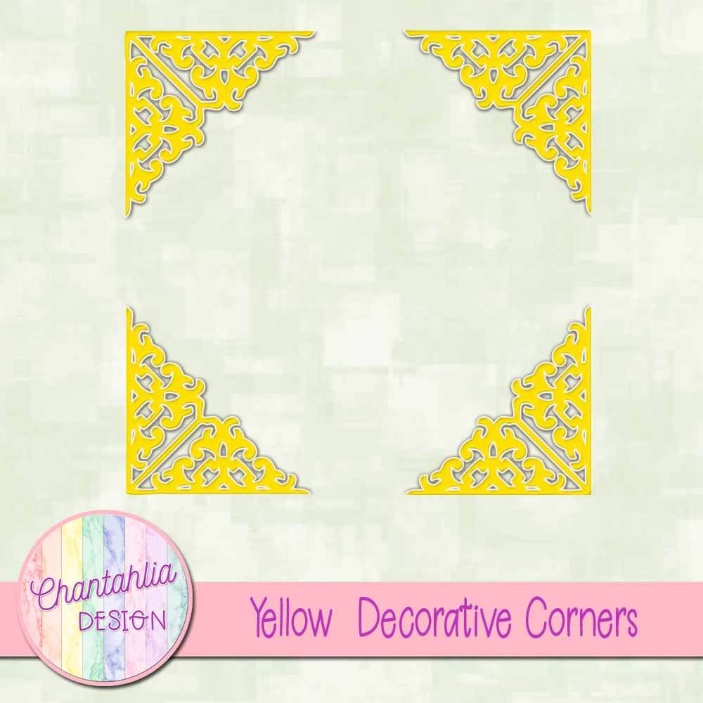 Free Decorative Corners Design Elements in Yellow