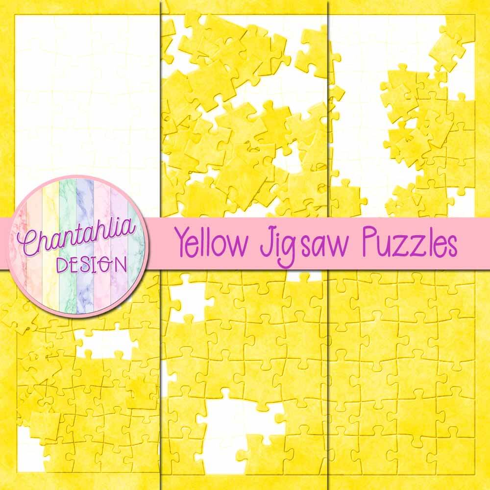 Free Digital Papers featuring Yellow Jigsaw Puzzles Designs