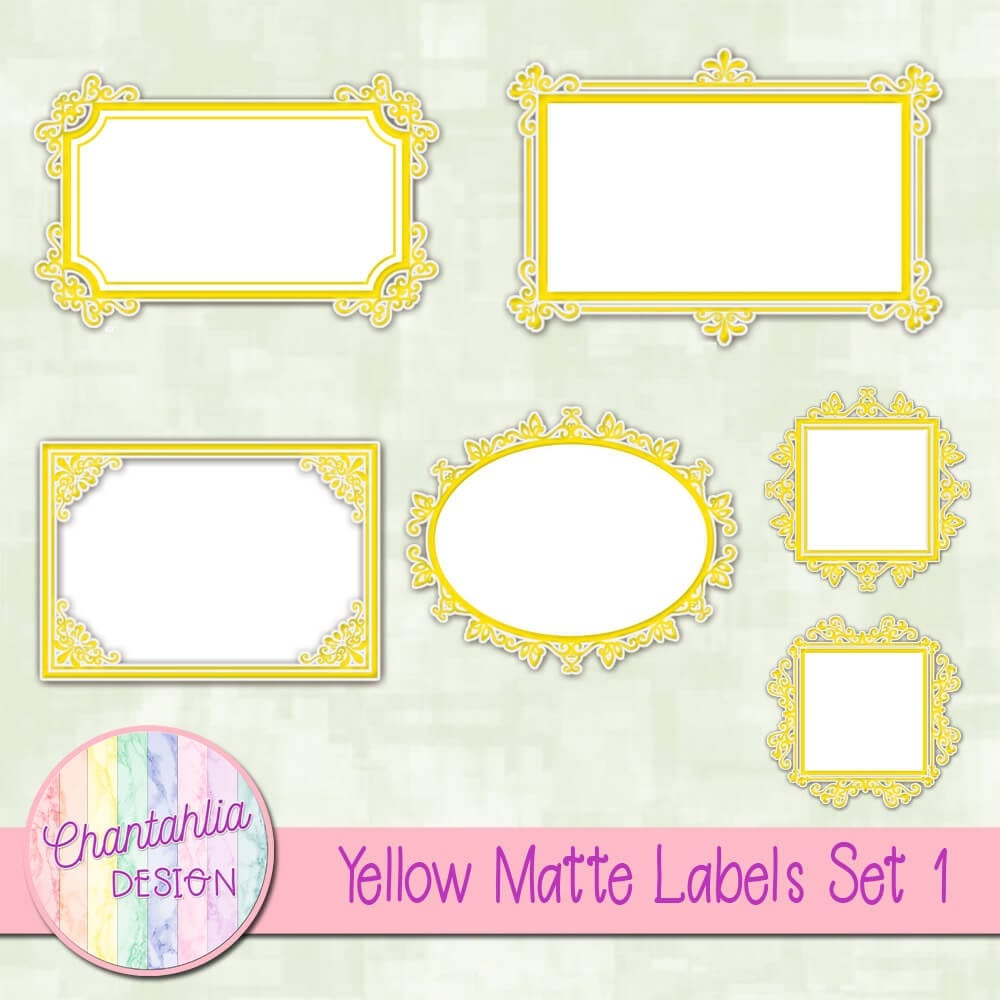 Free Matte Labels Design Elements in Yellow