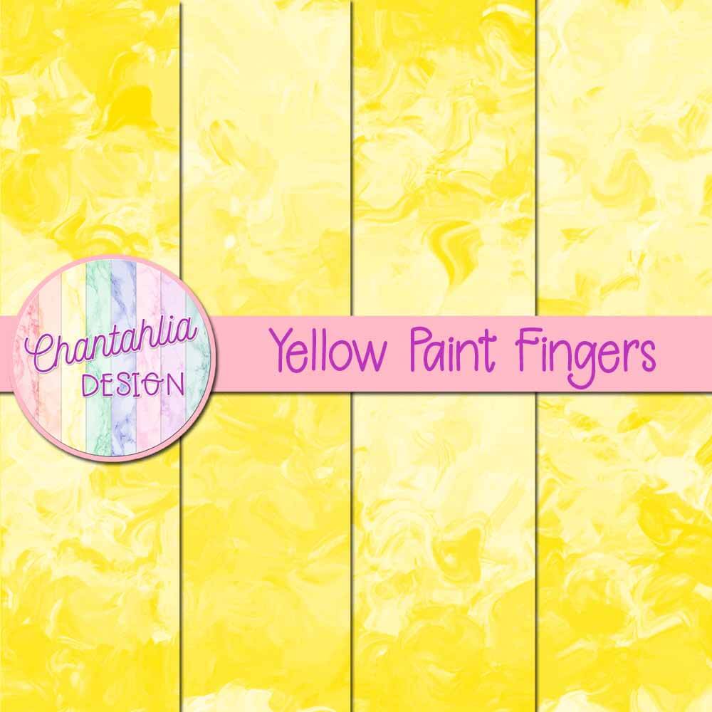 Free Digital Papers featuring Yellow Paint Fingers Designs