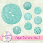 Free Buttons Design Elements in Aqua