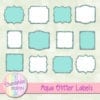 Free Glitter Labels Design Elements in Aqua