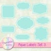 Free Labels Design Elements in Aqua