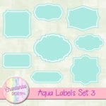 Free Labels Design Elements in Aqua