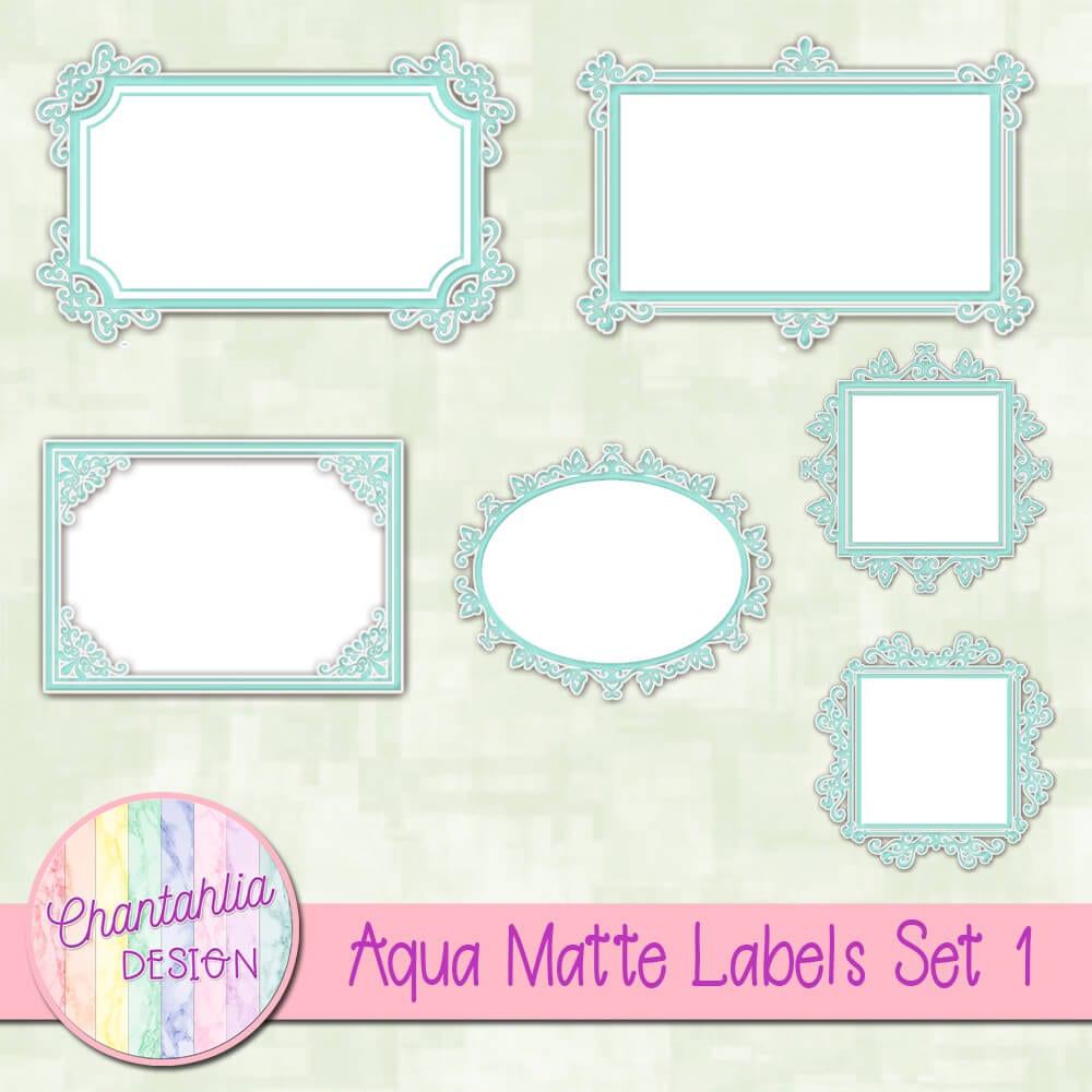 Aqua Matte Labels Set 1 - Chantahlia Design
