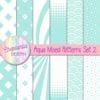Free Digital Papers featuring Mixed Patterns in Aqua