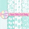 Free Digital Papers featuring Aqua Polka Dot Baby Designs