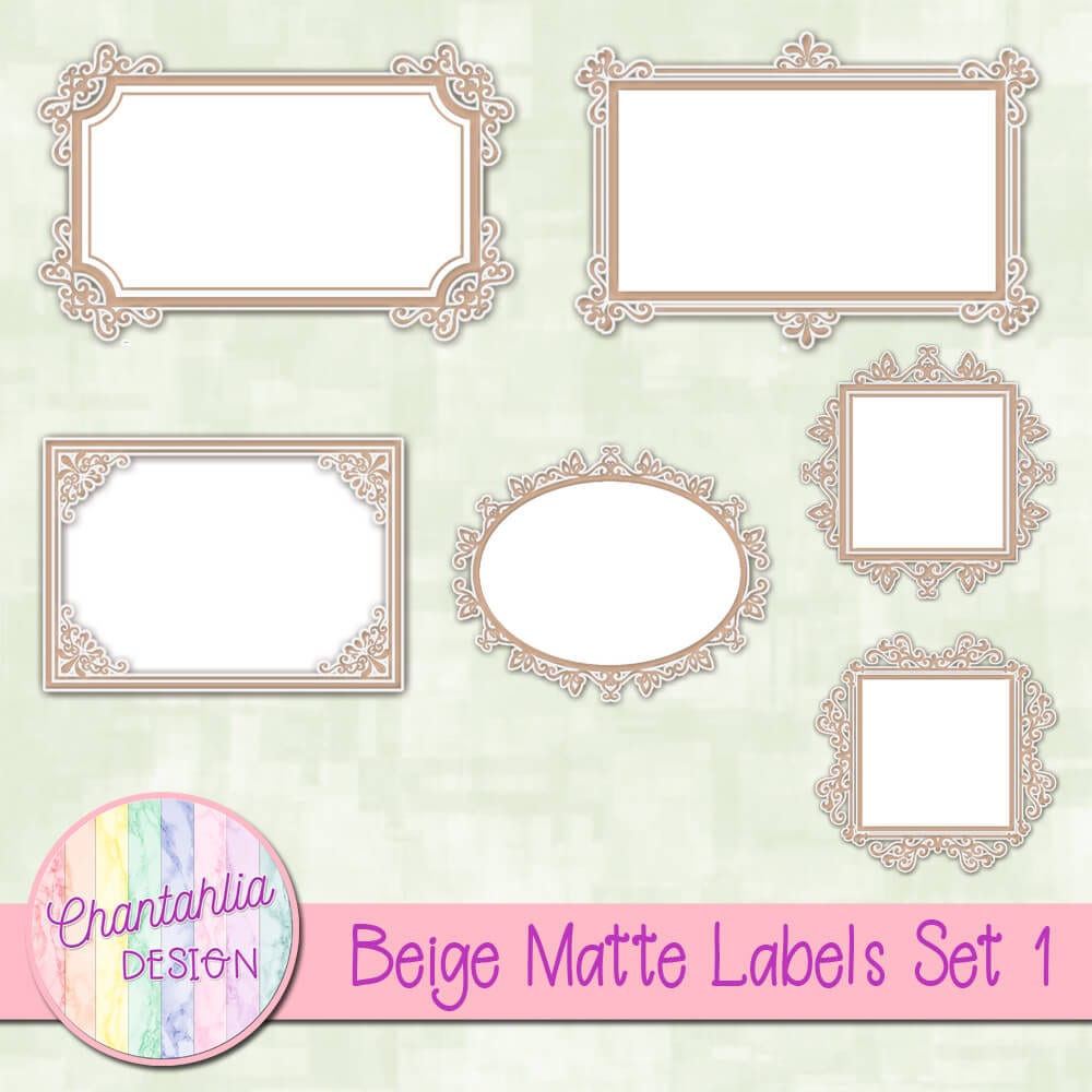Beige Matte Labels Set 1 - Chantahlia Design