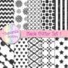 Free Digital Papers featuring Black Patterned Glitter Designs