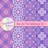 Free Blue and Pink Kaleidoscope Digital Papers