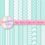 Free Digital Papers featuring Aqua Spots, Stripes and Chevrons Designs