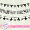Free Grey and Black Banners for Digital Scrapbooking