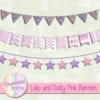 Free Lilac and Dusty Pink Banners for Digital Scrapbooking