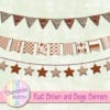 Free Rust Brown and Beige Banners for Digital Scrapbooking