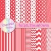 Free Digital Papers featuring Red Spots, Stripes and Chevrons Designs