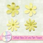 Free Polka Dot and Plain Flowers Design Elements in Daffodil