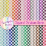 Free Digital Papers featuring a Diagonal Gingham Design