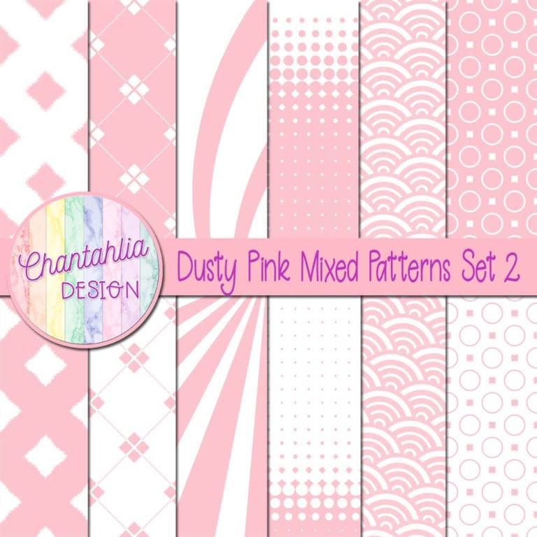 Free Digital Papers featuring Mixed Patterns in Dusty Pink