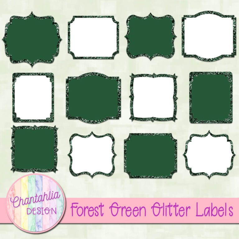 Free Glitter Labels Design Elements in Forest Green