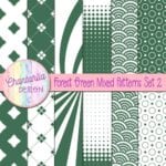 Free Digital Papers featuring Mixed Patterns in Forest Green