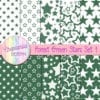 Free Digital Papers featuring Forest Green Stars Designs