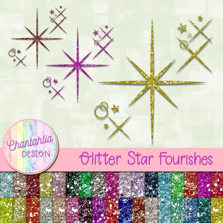 Glitter Star Flourishes - Chantahlia Design