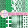 Free Green and Forest Green Digital Papers with Patterned Designs