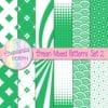 Free Digital Papers featuring Mixed Patterns in Green