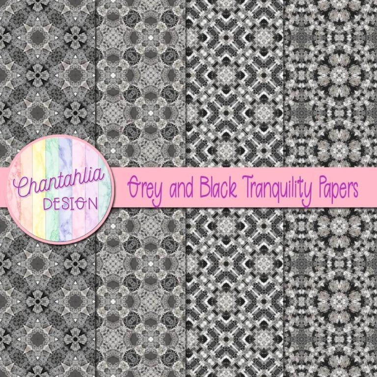 Free Grey and Black Digital Papers with Tranquility Designs