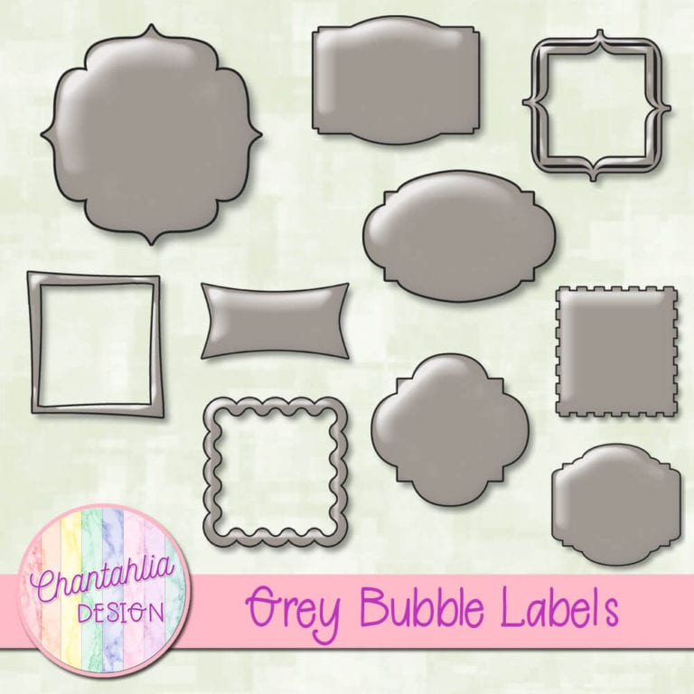 Free Bubble Labels Design Elements in Grey