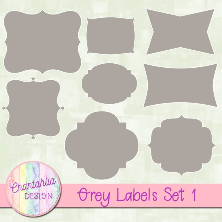Free Labels Design Elements in Grey