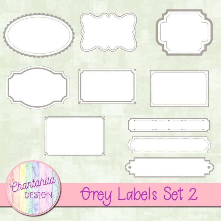 Free Labels Design Elements in Grey