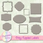 Free Rippled Labels Design Elements in Grey