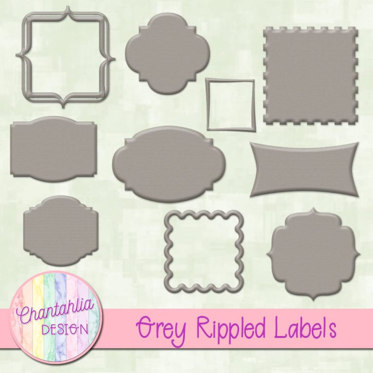 Free Rippled Labels Design Elements in Grey
