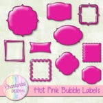 Free Bubble Labels Design Elements in Hot Pink