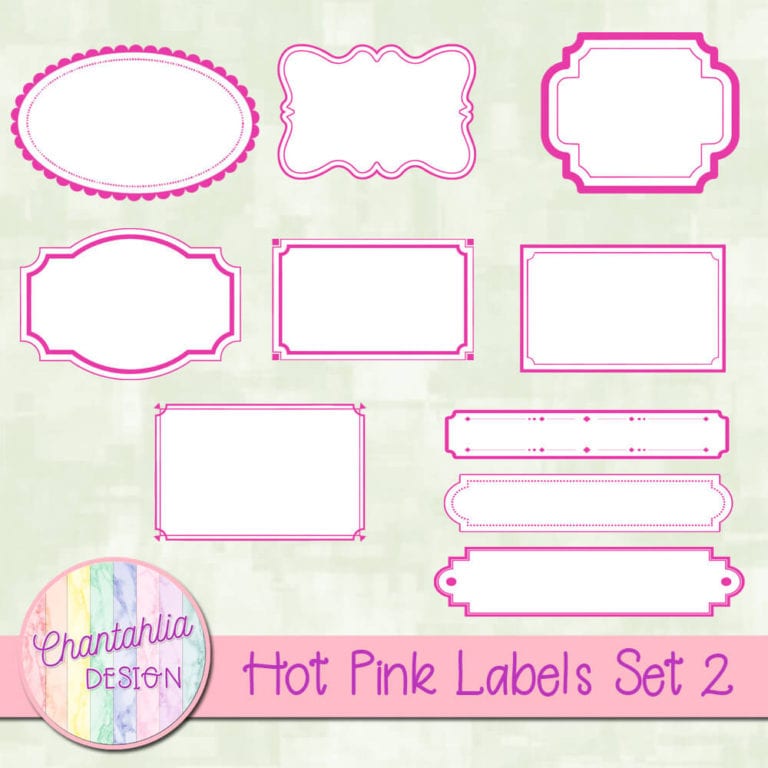 Free Labels Design Elements in Hot Pink