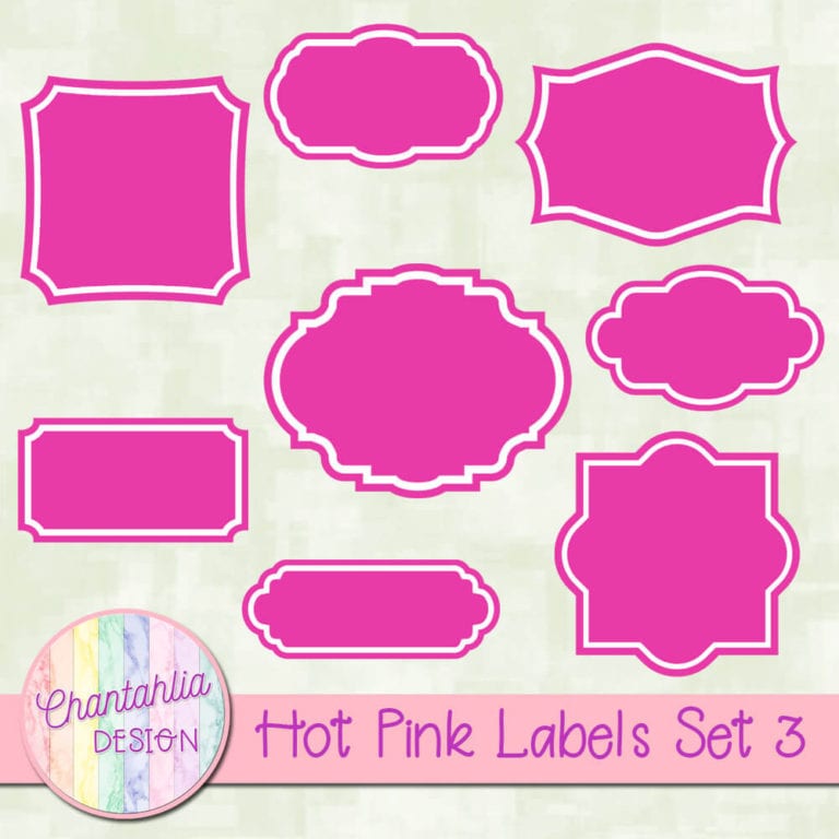 Free Labels Design Elements in Hot Pink