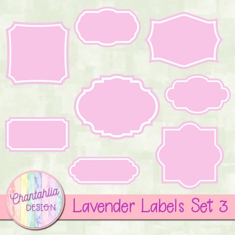 Free Labels Design Elements in Lavender