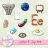 Beginning Sounds Letter E Clip Art - Chantahlia Design
