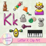 Beginning Sounds Letter K Clip Art - Chantahlia Design