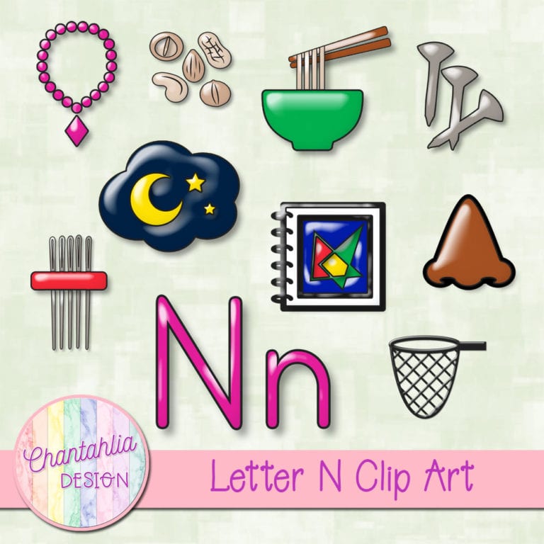 Beginning Sounds Letter N Clip Art - Chantahlia Design
