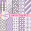Free Lilac and Grey Digital Papers with Patterned Designs