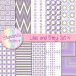 Free Lilac and Dusty Pink Digital Papers with Patterned Designs
