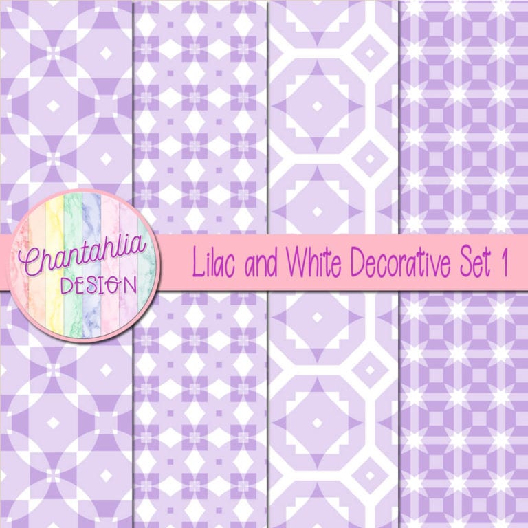 Free Digital Papers featuring Lilac Decorative Designs