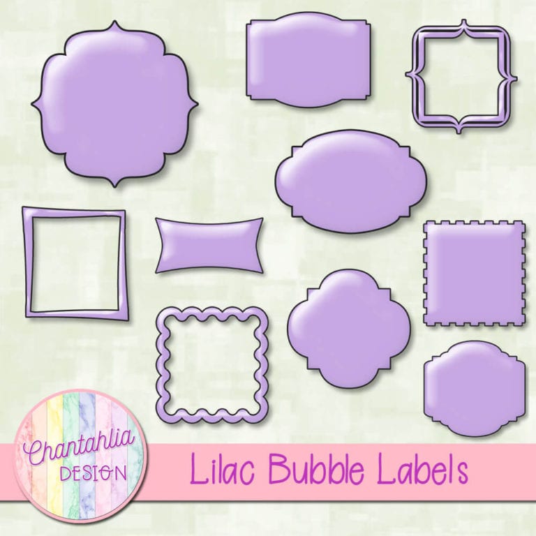 Free Bubble Labels Design Elements in Lilac